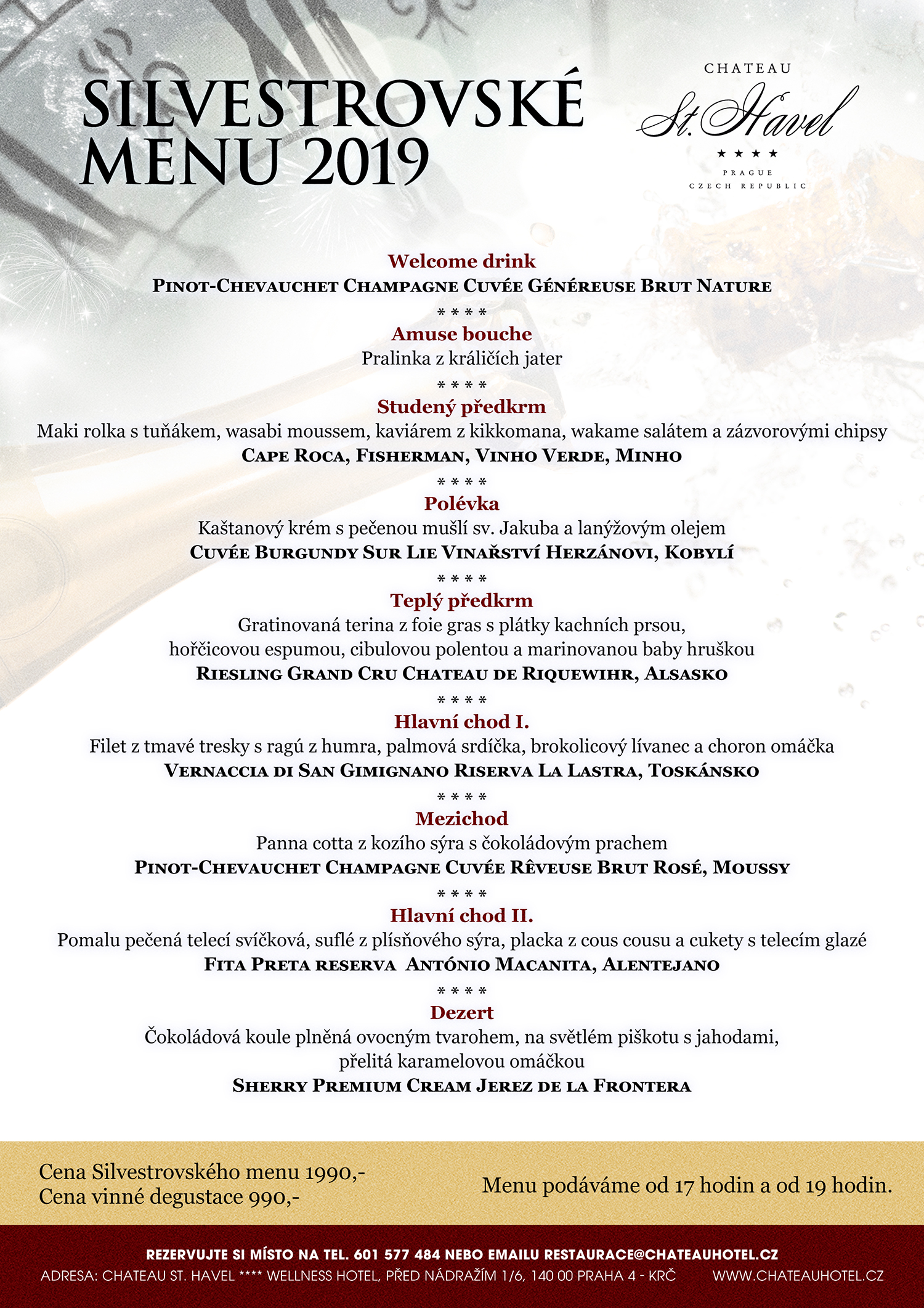 Degustační menu - speciální ochutnávkové menu : Zámecká restaurace ...